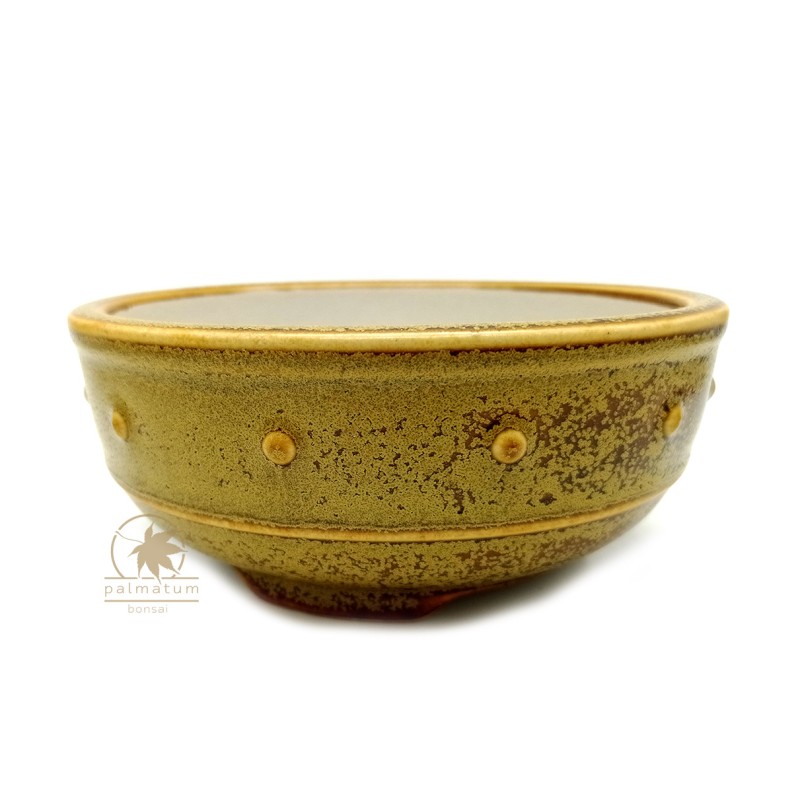 Round glazed bonsai pot 14,5cm
